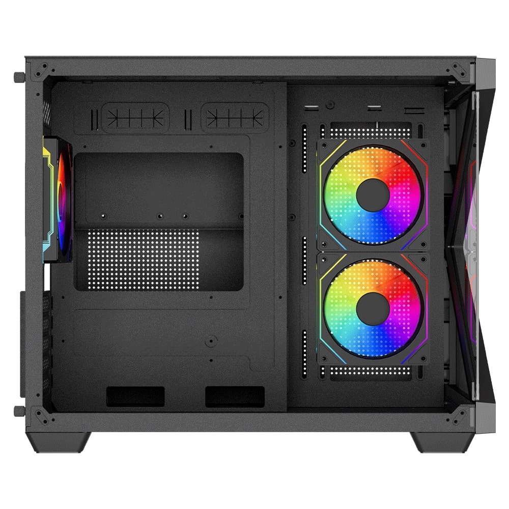 Vida Arcade Black ARGB Gaming Case w/ Glass Side & Glass/Mesh Front ...